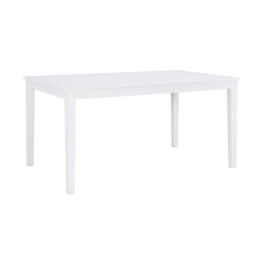 Linon Home Decor Teton White Wood 60 in. 4-Leg Dining Table Seats 6 HD221843 - The Home Depot