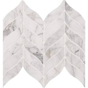 MSI Azula Floret 12 in. x 12 in. x 10 mm Polished Marble Mosaic Tile ...