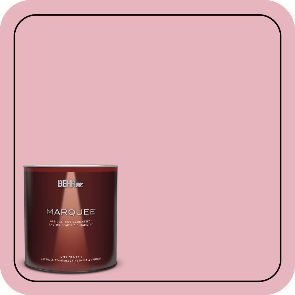 BEHR MARQUEE 1 qt. #110C-2 Colonial Rose Matte Interior Paint & Primer ...