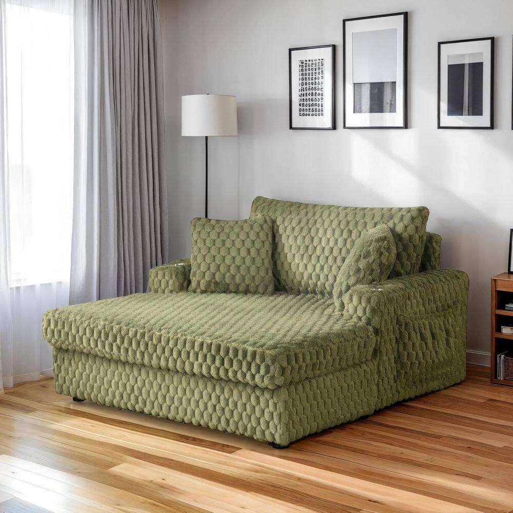 Furniture of America Nattel Olive Green Chenille Cushion Back and 2 ...