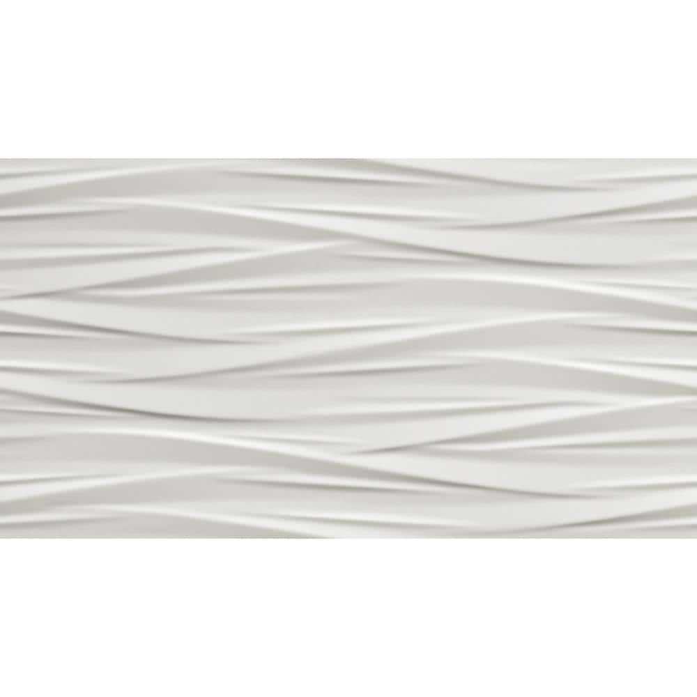 Corso Italia Nuvola White 3D 12 in. x 22 in. Ceramic Wall Tile (12.83 ...