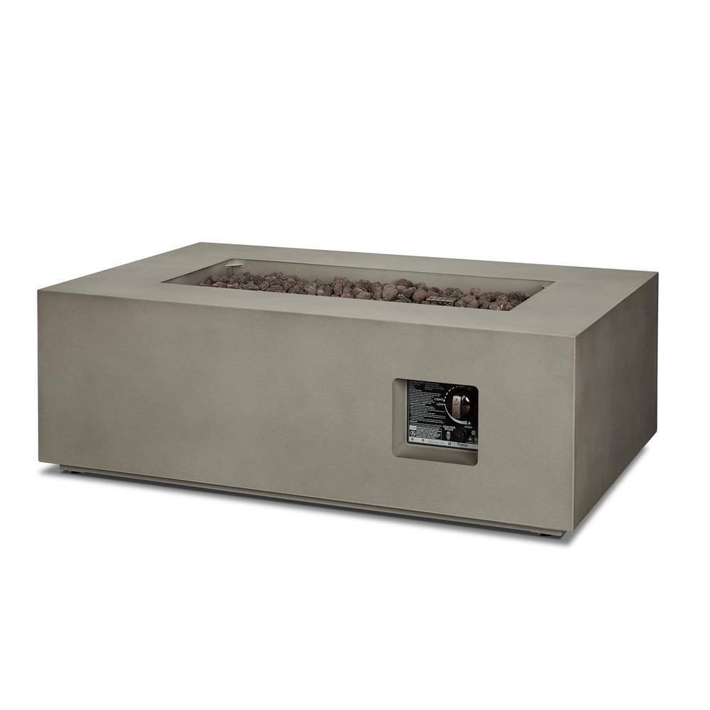 Real Flame Aegean 42 in. x 13 in. Rectangle Steel Propane Gas Fire Pit ...