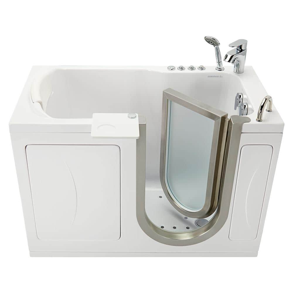 Ella Petite 52 in. x 28 in. Walk-In Whirlpool and Air Bath Bathtub in ...