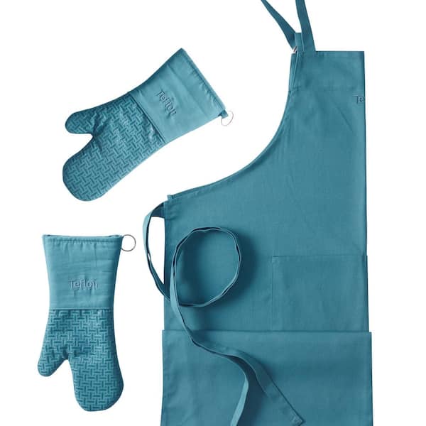 APRON SET, Teal, 3-Piece Kitchen Set MSITGT31021-2 - The Home Depot