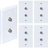Newhouse Hardware White 1-Gang Coaxial TV Cable Wall Plate, F Connector ...