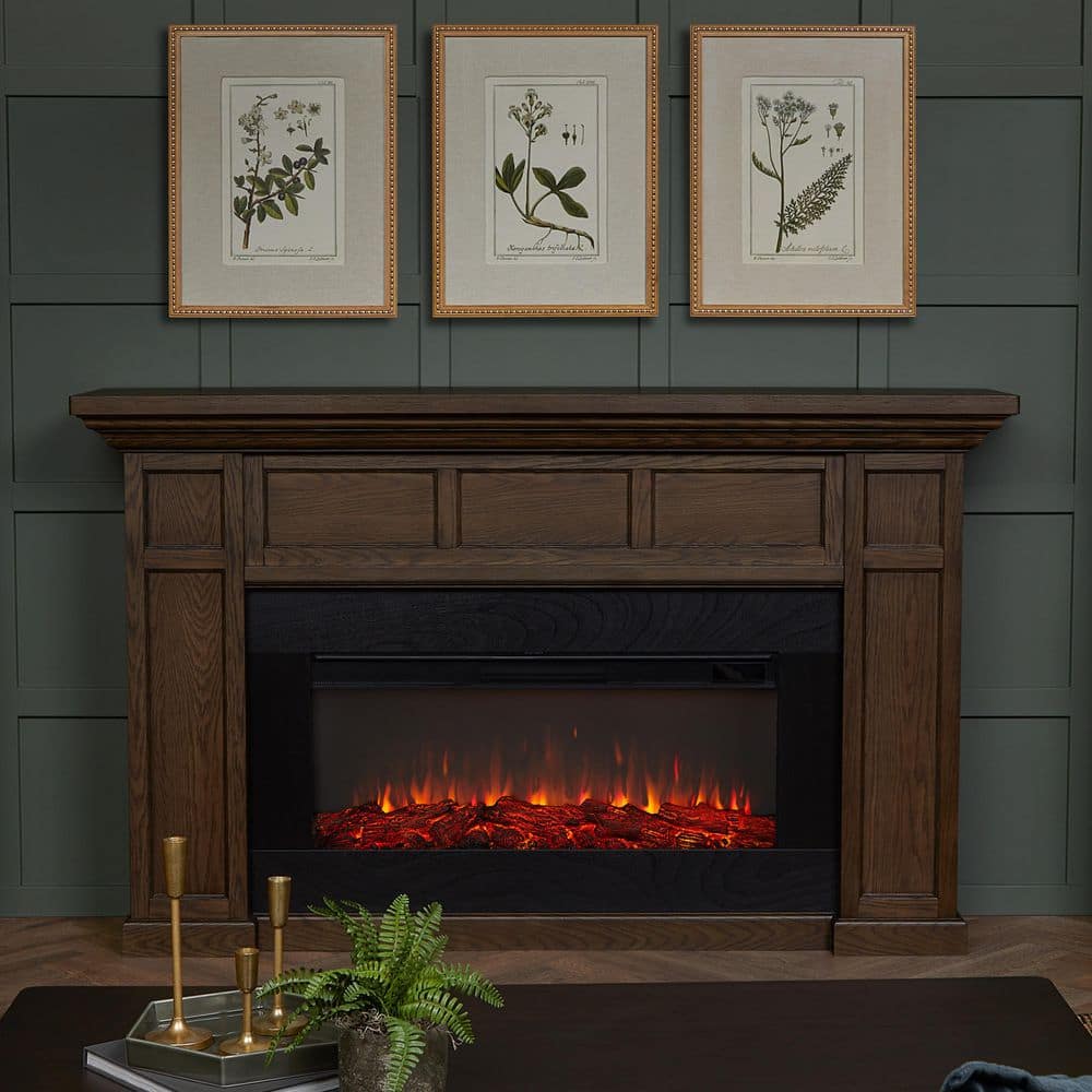 Real Flame Alcott Landscape 75 in. Freestanding Electric Fireplace in ...
