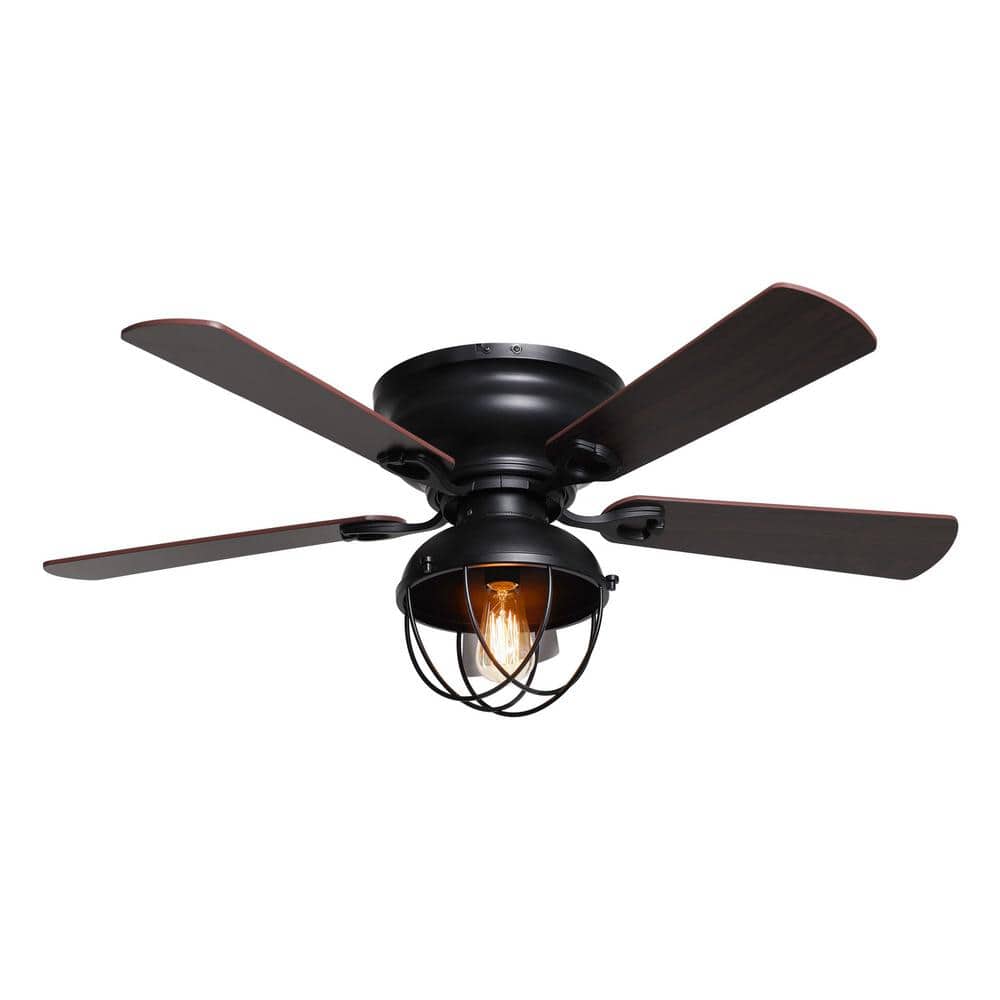 matrix decor 42 in. Indoor Black Flush Mount Ceiling fan with Light Kit ...