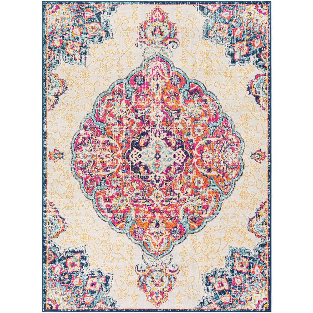 Artistic Weavers Estelle Bright Pink 9 ft. x 12 ft. Medallion Area Rug ...