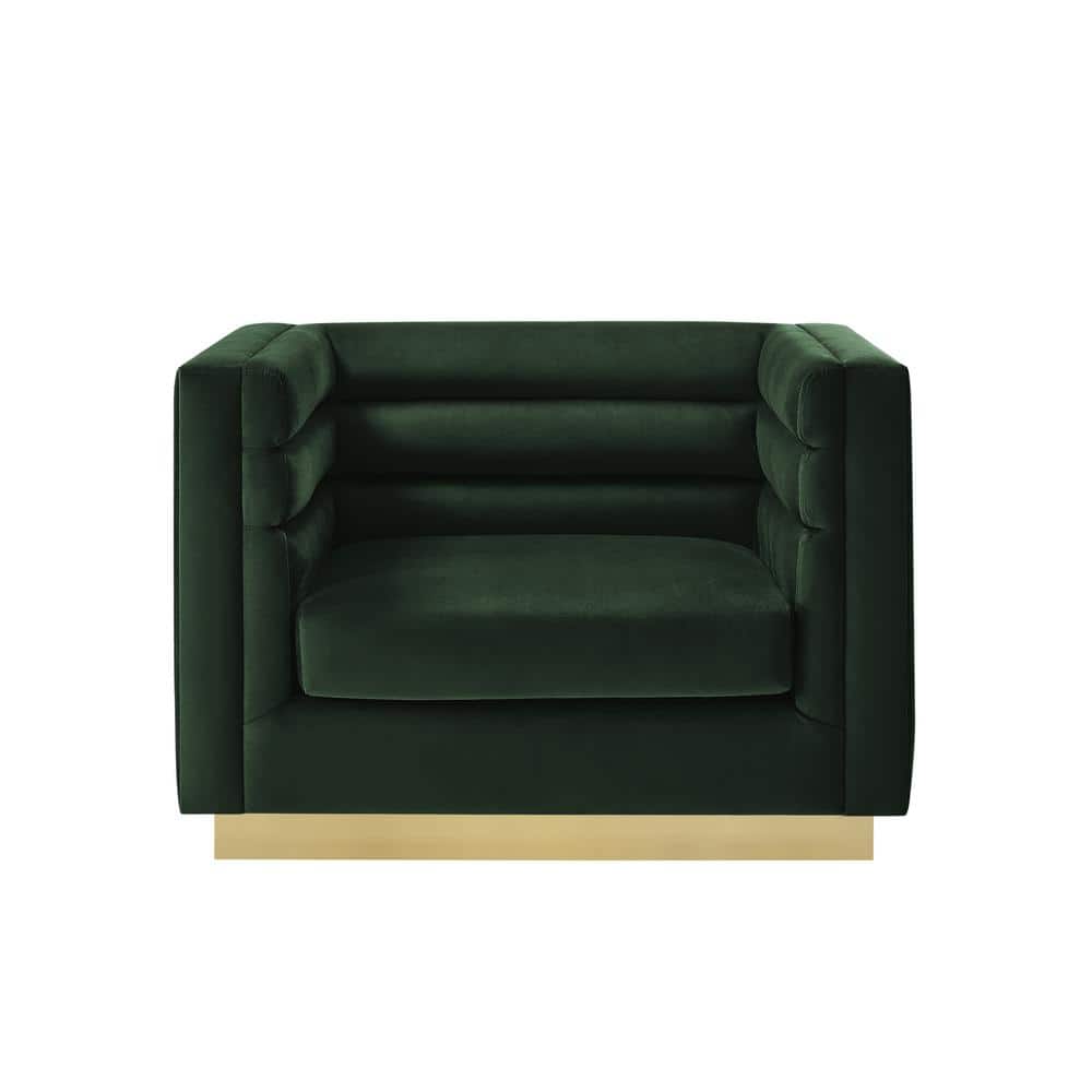Inspired Home Annemarie Hunter Green Club Chair Upholstered Velvet ...