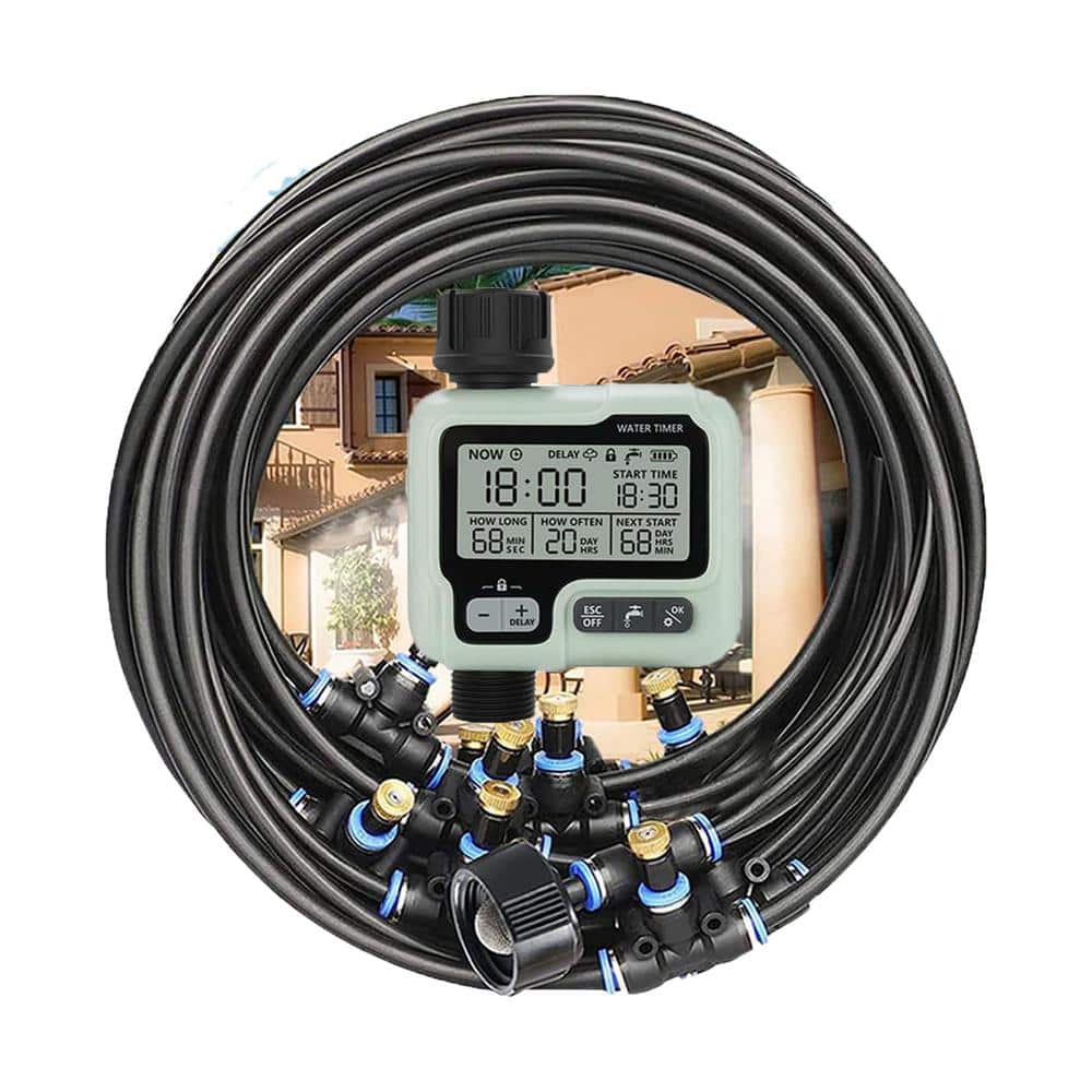Afoxsos Durable 65 ft. Misting Cooling System with Timer for Outdoor Patio HDPH003OT405 - The ...