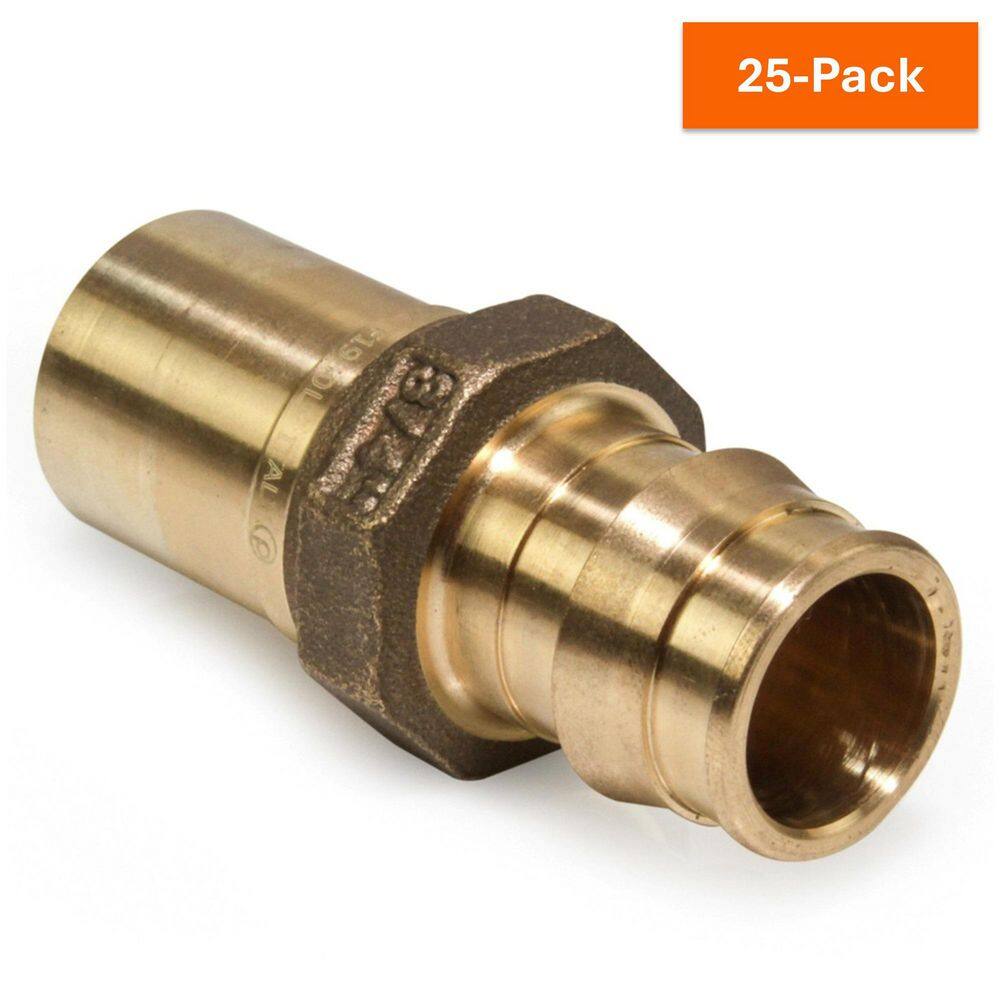 Uponor ProPEX 3/4 in. PEX-A Expansion Barb x 3/4 in. Lead-Free Brass Copper Press Fitting ...