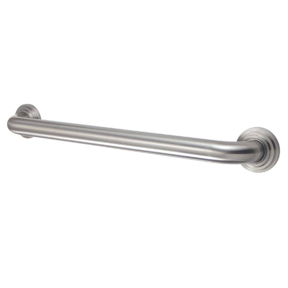 Kingston Brass Milano 18 in. x 1-1/4 in. Grab Bar in Brushed Nickel ...