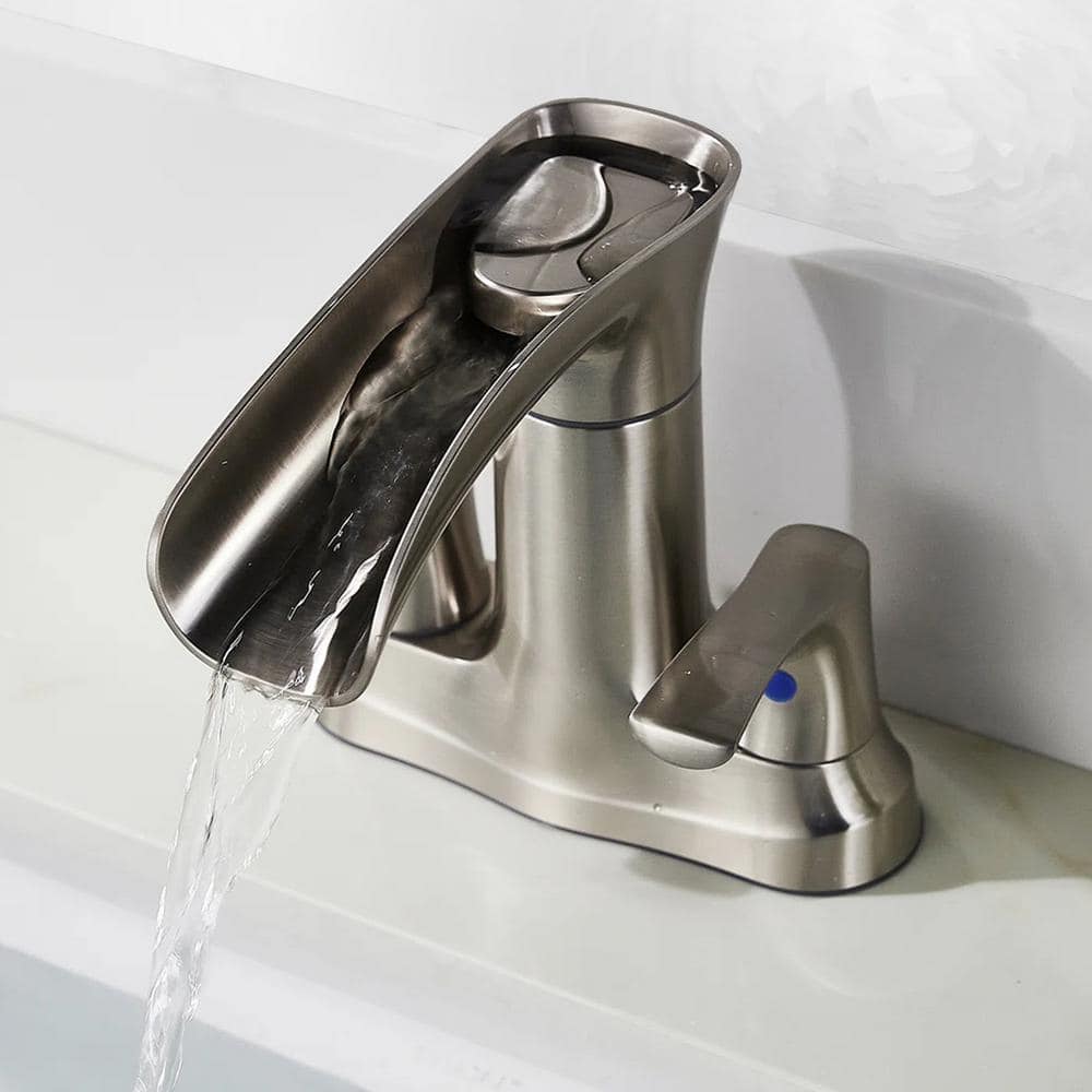 androme 4 in. Centerset Double-Handle High Arc Bathroom Faucet with ...