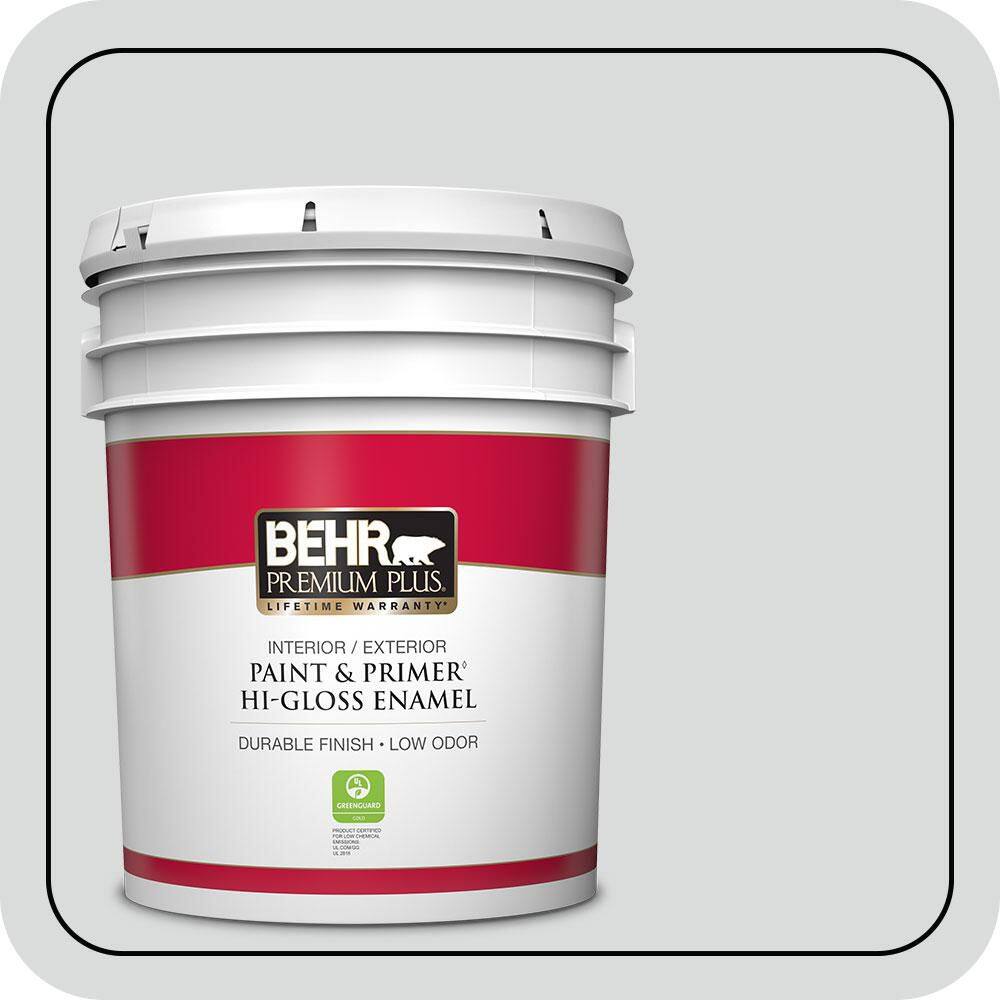 BEHR PREMIUM PLUS 5 gal. #PPU26-14 Drizzle Hi-Gloss Enamel Interior ...