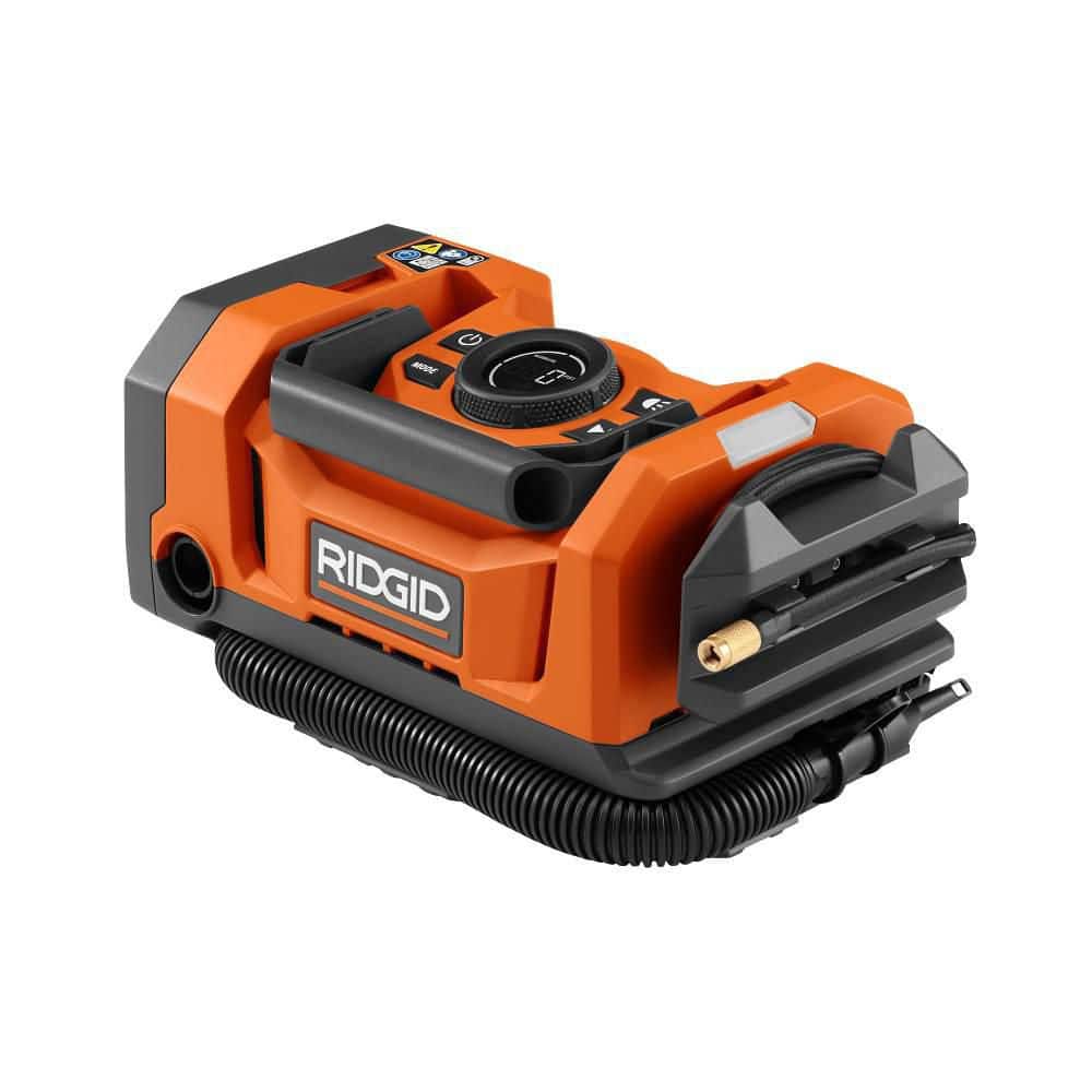 RIDGID 18V Dual Function Cordless Inflator (Tool Only) with Valve ...