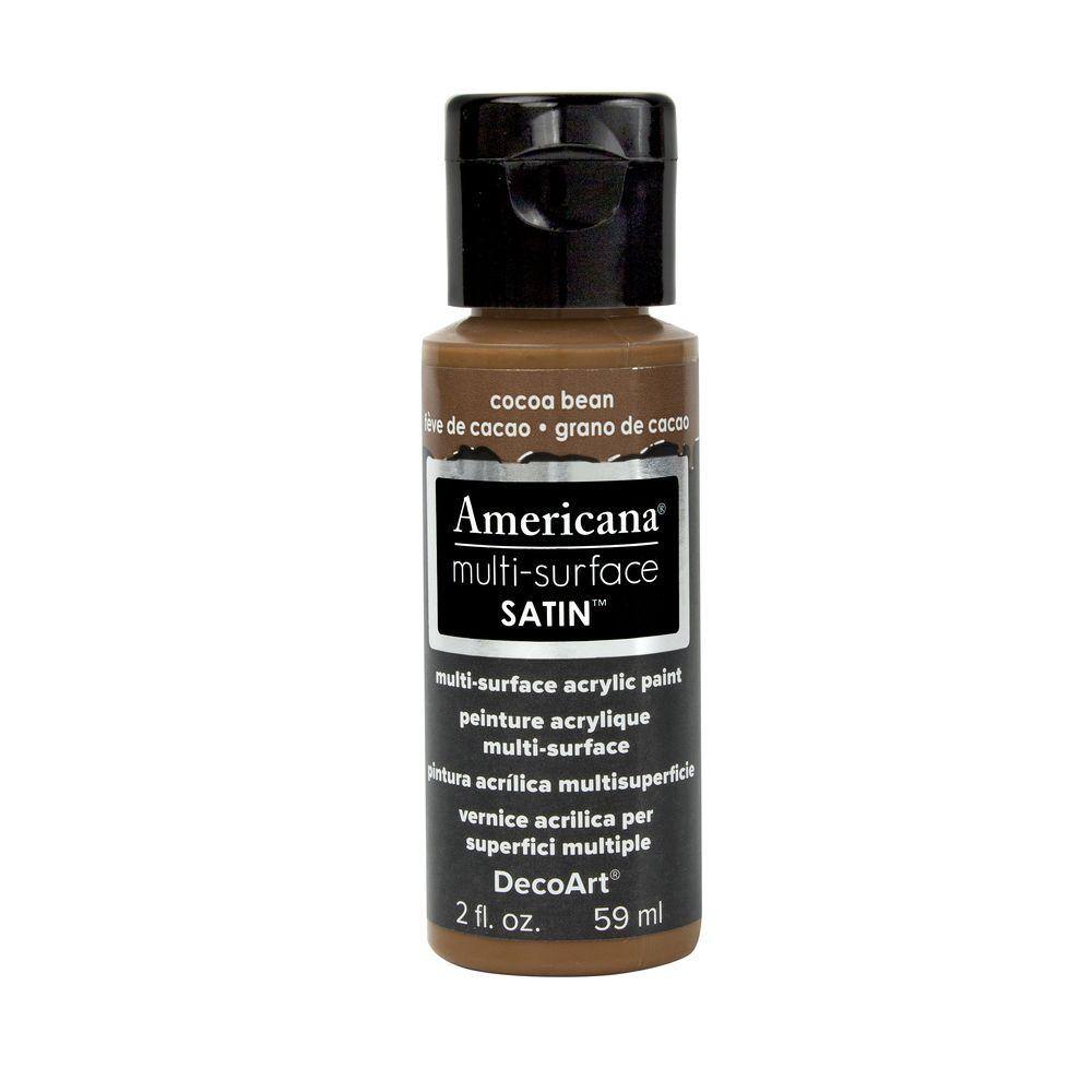 DecoArt Americana 2 oz. Cocoa Bean Satin Multi-Surface Acrylic Paint ...