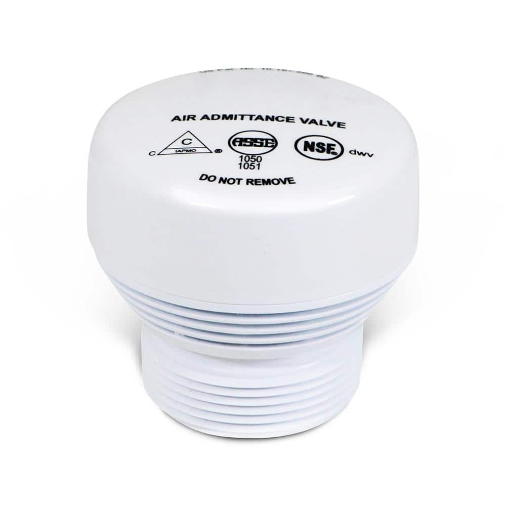 PLUMBFLEX White Air Admitance Valve 1-1/2 in. MIP, with 20 DFU Branch/8 ...