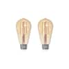 Bulbrite 40W Equivalent Amber Light ST18 Dimmable LED Filament Light ...