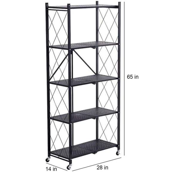Origami 4-Tier Storage Shelves On Wheels, Steel Shelving, 59% OFF