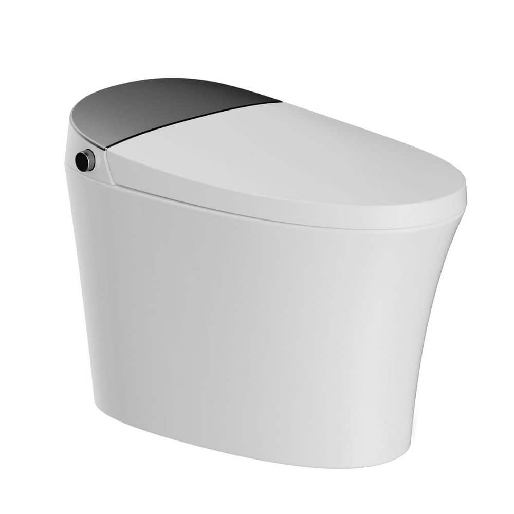 Keloyid 12 in. Smart Toilet Bidet 1.28 GPF Siphon Jet Flush Elongated ...