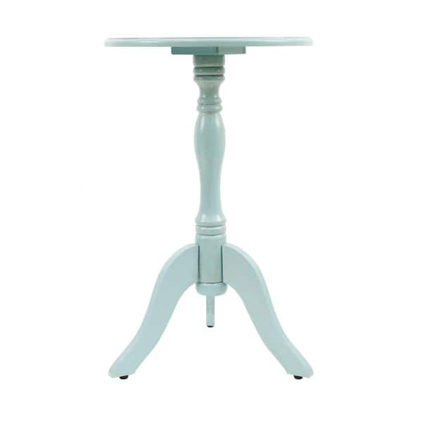 Decor Therapy Simplify Antique Iced Blue Pedestal Accent Table FR1561 ...