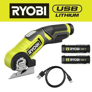 RYOBI USB Lithium Power Cutter Kit with 2.0 Ah USB Lithium Battery ...