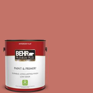 BEHR PREMIUM PLUS 8 oz. #PPU1-05A Red Coral Semi-Gloss Interior ...