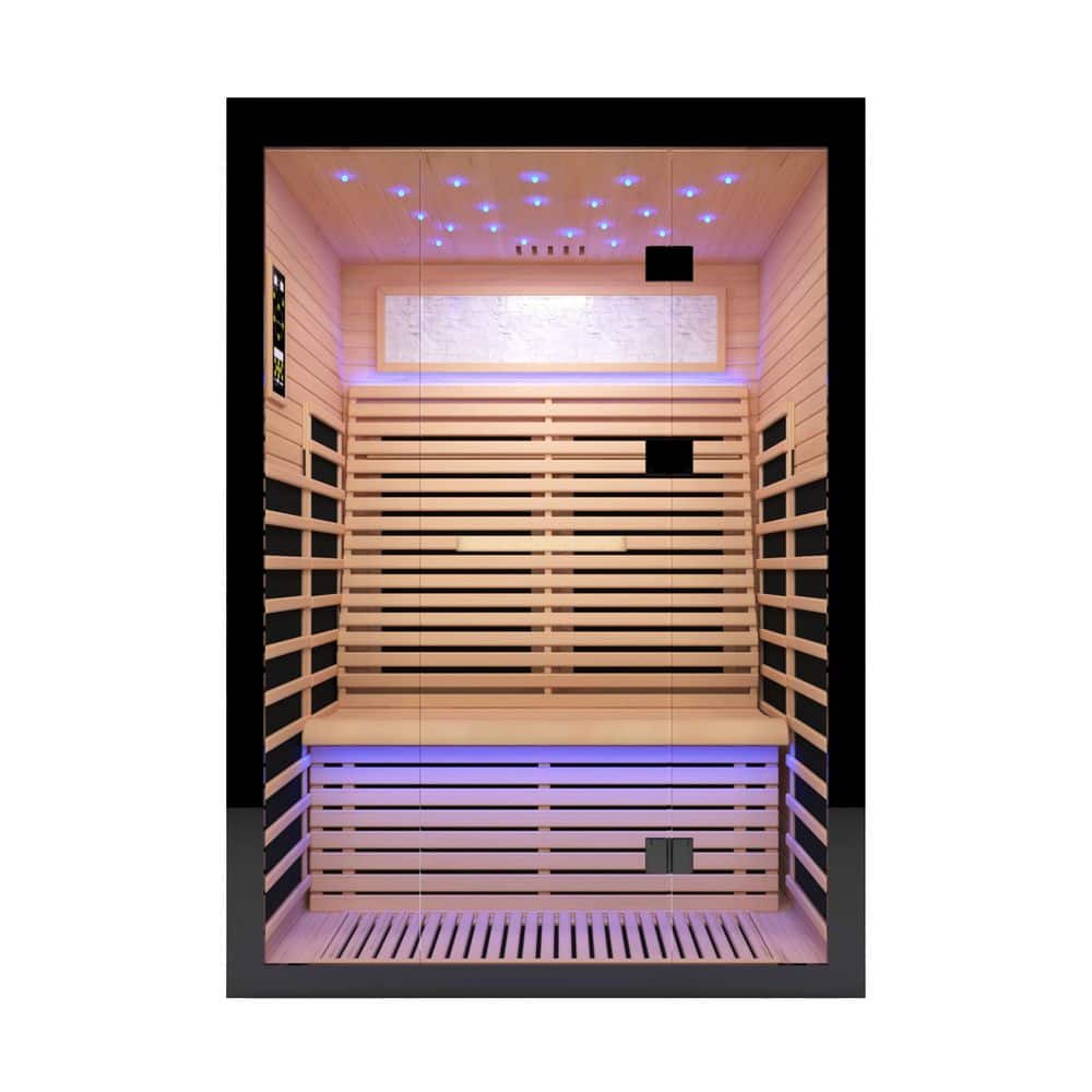 CASAINC 2-Person Canadian Hemlock Infrared Sauna with Indoor Vent and ...