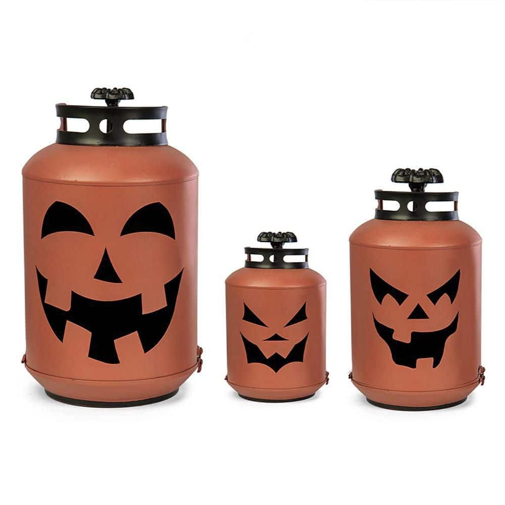 Bindle & Brass 14 in. Halloween Orange Pumpkin Lanterns - Replica ...