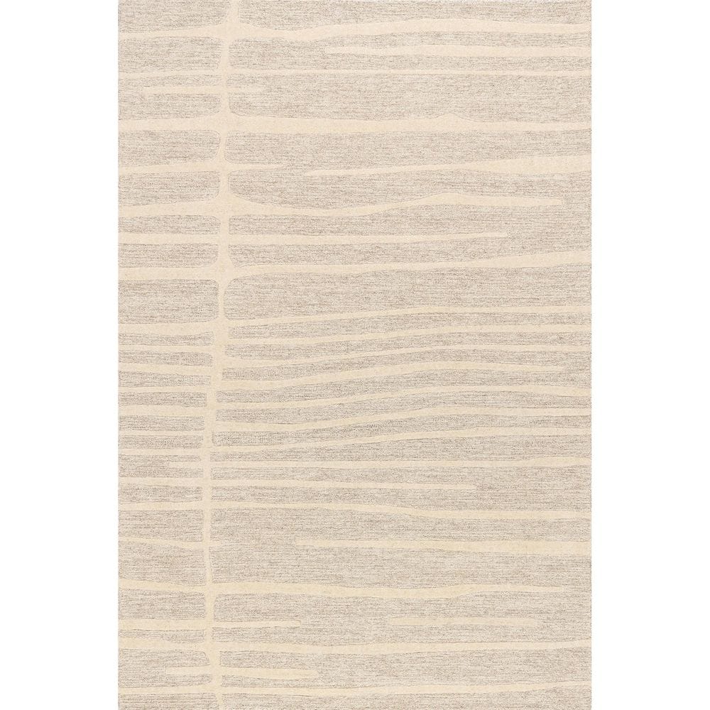 RUGS USA Parsa Striped Wool Beige 9 ft. x 12 ft. Patio Rug CCGY02A-9012 ...