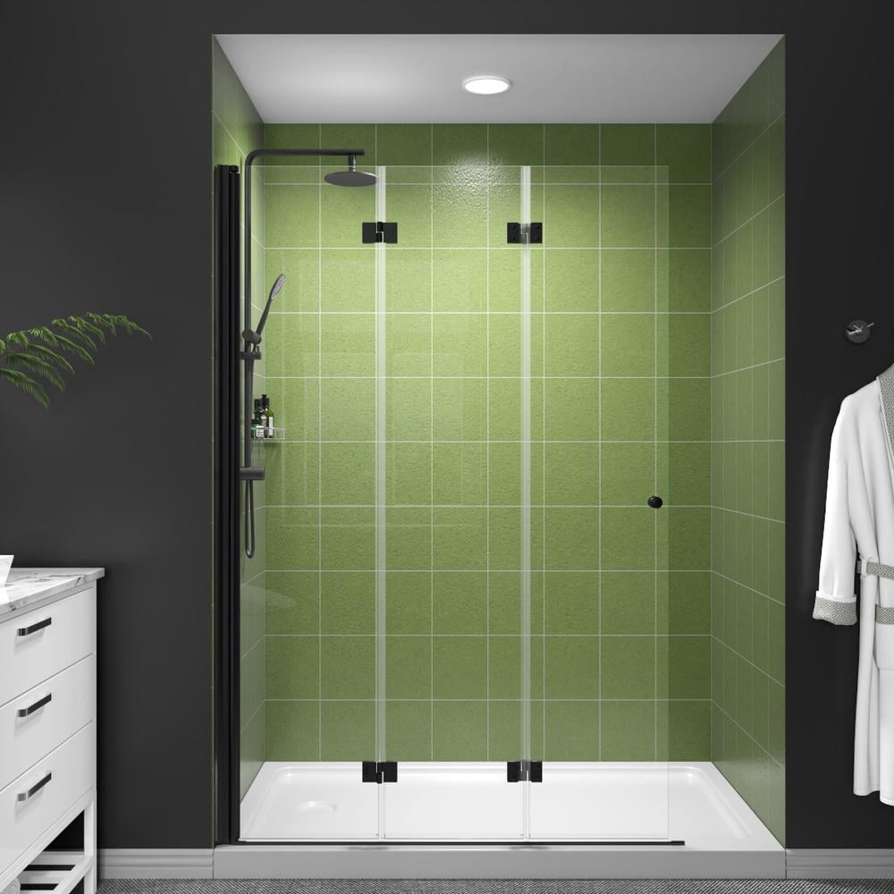 ES-DIY 48 in. W x 72 in. H Bifold Hinge Frameless 3-Panel Folding ...
