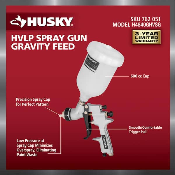 Husky Gravity Feed HVLP Spray Gun H4840GHVSG - The Home Depot