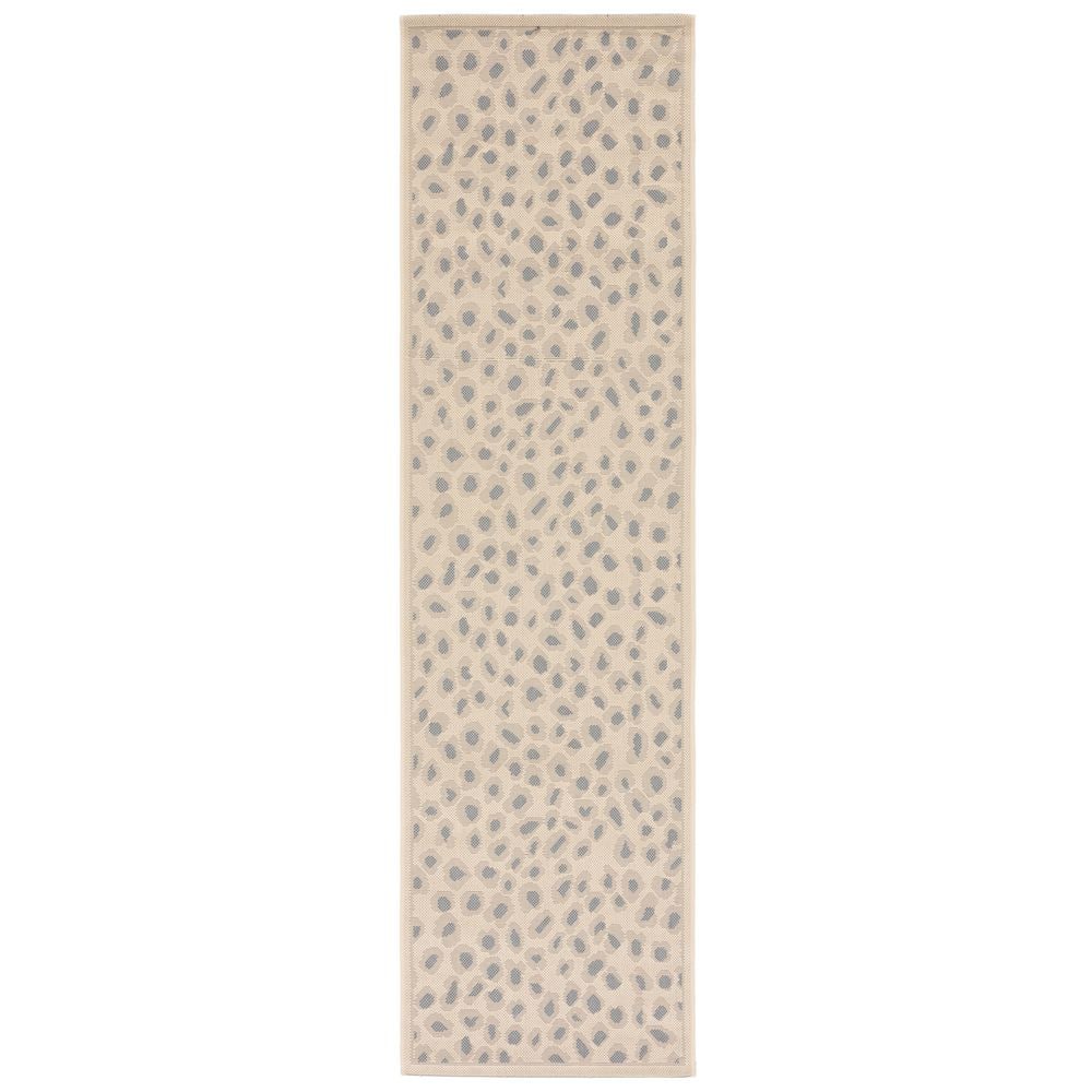 SAFAVIEH Courtyard Beige/Gold 2 ft. x 8 ft. Cheetah Indoor/Outdoor ...