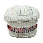Noble House Proto Boho Multi-Colored Wool Pouf-53666 - The Home Depot