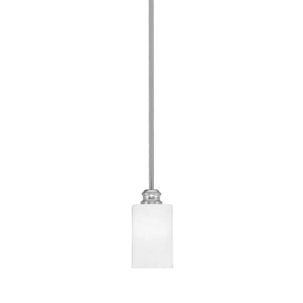 Albany 60-Watt 1-Light Nickel Shaded Pendant Light Mini Pendant with 4 ...