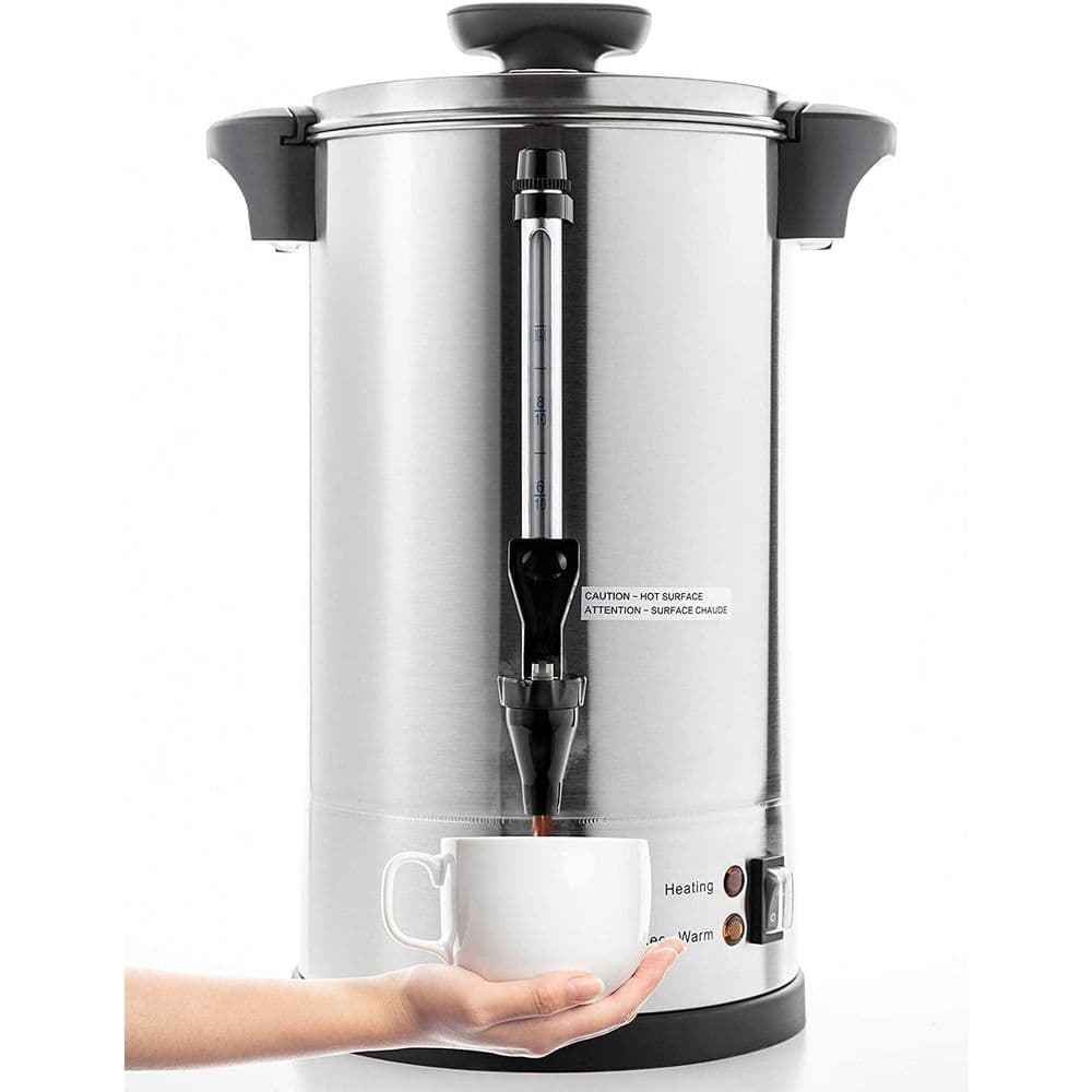 SYBO Commercial Grade Stainless Steel Percolate 100Cup Coffee Maker Hot Water Urn Capacity for ...