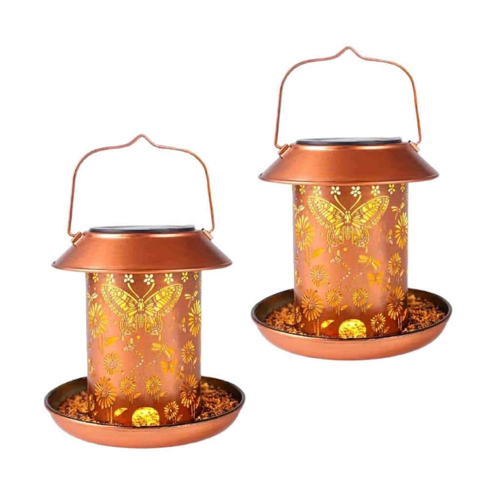 Justincity Multi-Colored Finish Metal Seed Feeder Solar Powered ...