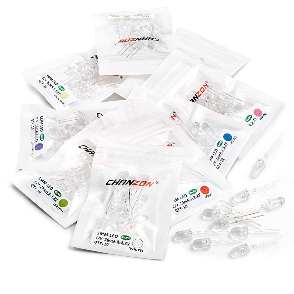 BIBIVIS 100 Pcs 5mm Specialty Code T1 LED Diode Light, 25 Wattage ...