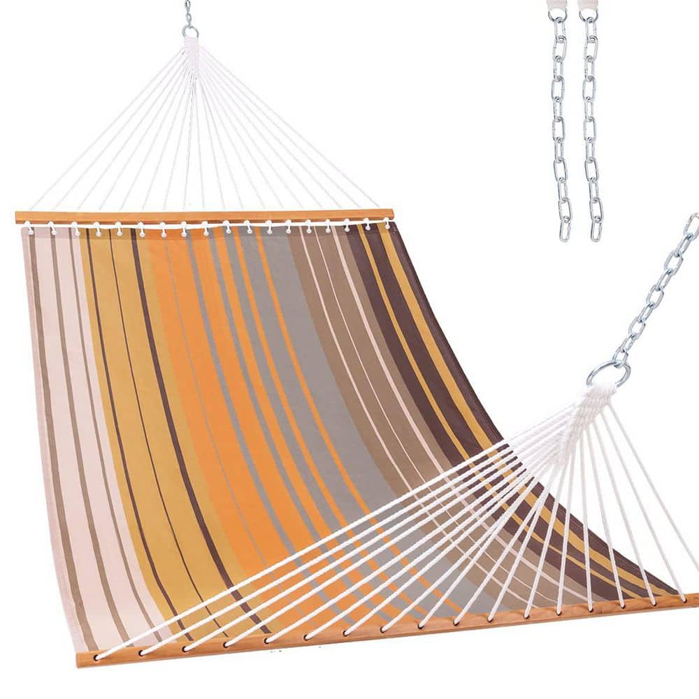 AURA OUTDOOR 11 ft. quick-drying olefin fabric double-person hammock ...