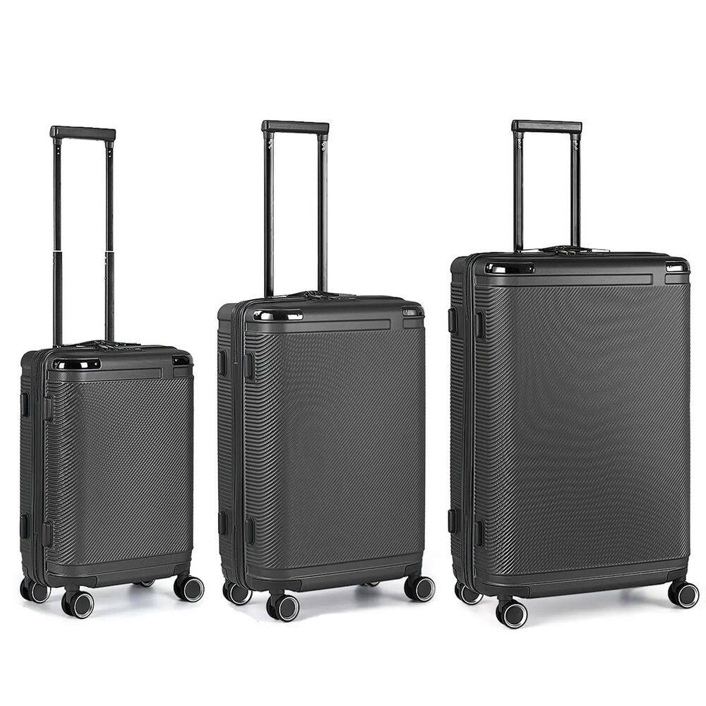 HIKOLAYAE 3-Piece Luggage Set of Portable Lightweight Hard Side ...