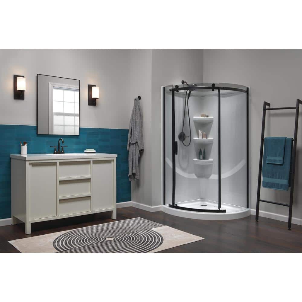 Delta Classic 38 in. L x 38 in. W x 73.88 in. H Corner Shower Stall/Kit ...