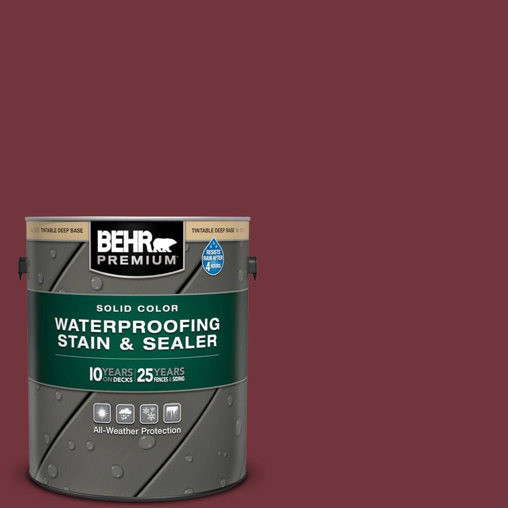 BEHR PREMIUM 1 gal. #S130-7 Cherry Cola Solid Color Waterproofing ...