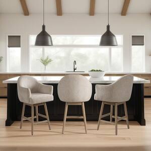 Armen Living Jaxon 26 in. Ancient Stone/Washed Wood Low Back Rubberwood ...