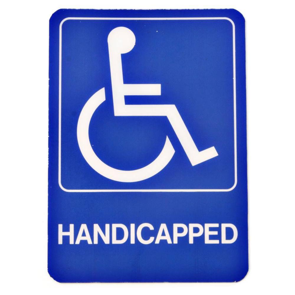 HY-KO 5 in. x 7 in. Plastic Handicapped Sign D-17 - The Home Depot
