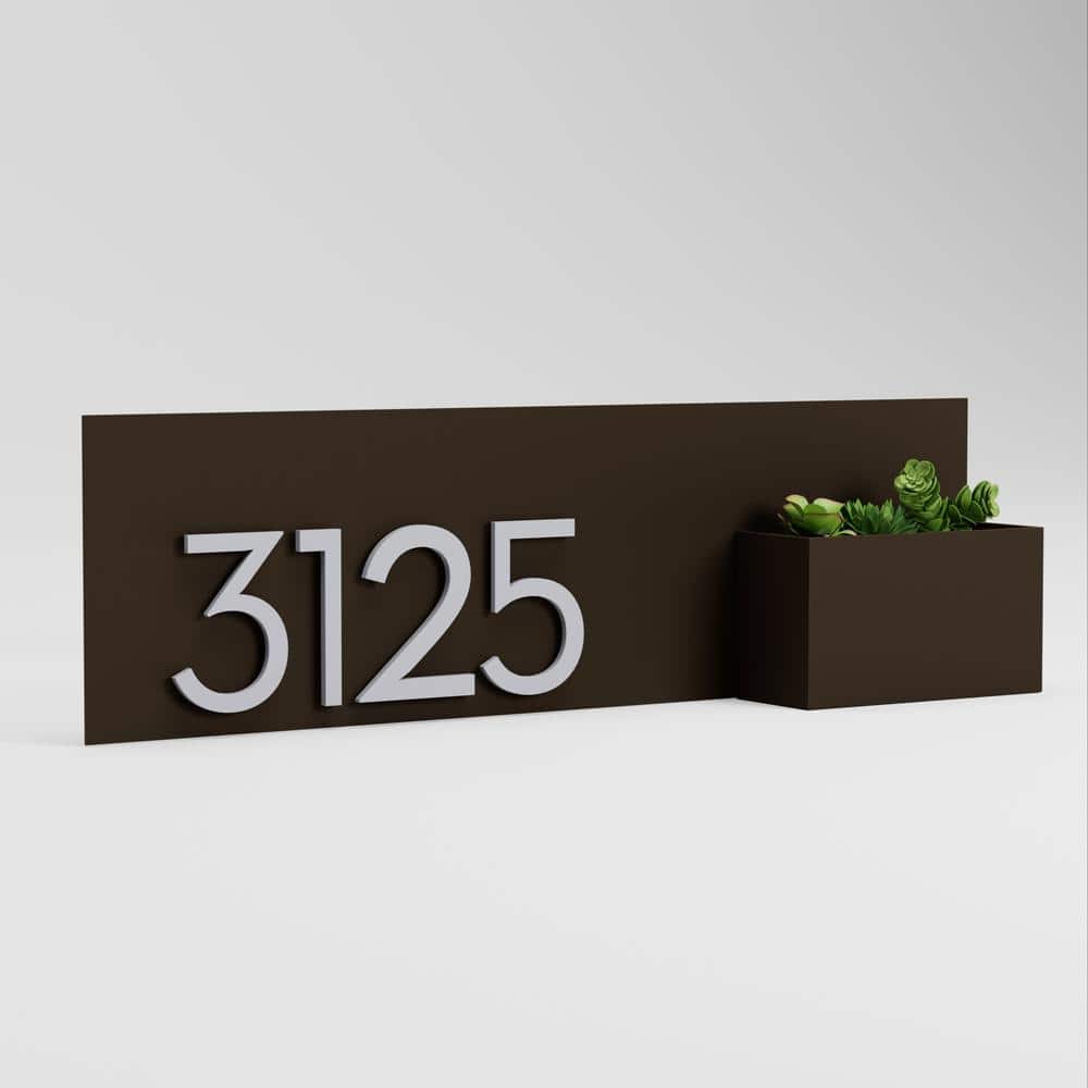 POST & PORCH Vista View Rectangle Address Planter vista-brown - The ...