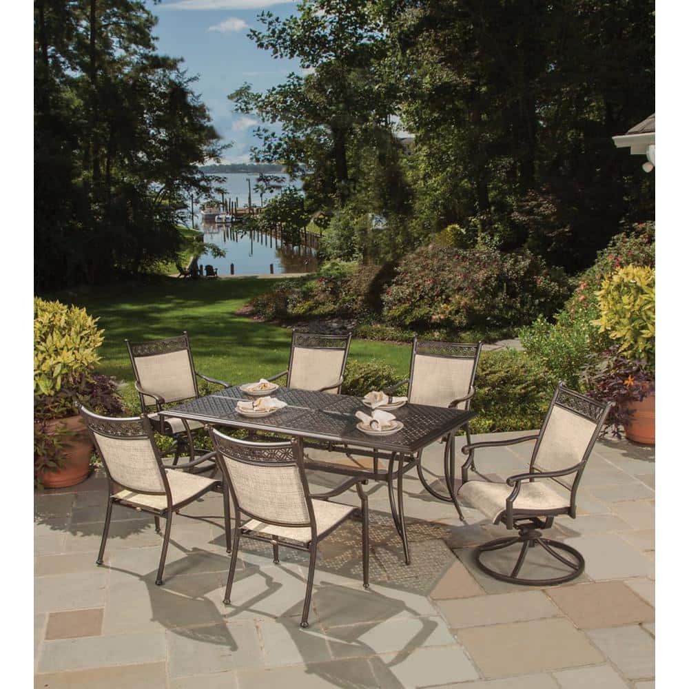 Bali Cast Aluminum and Sling 7-Piece Outdoor Dining Set-HD3026T ...