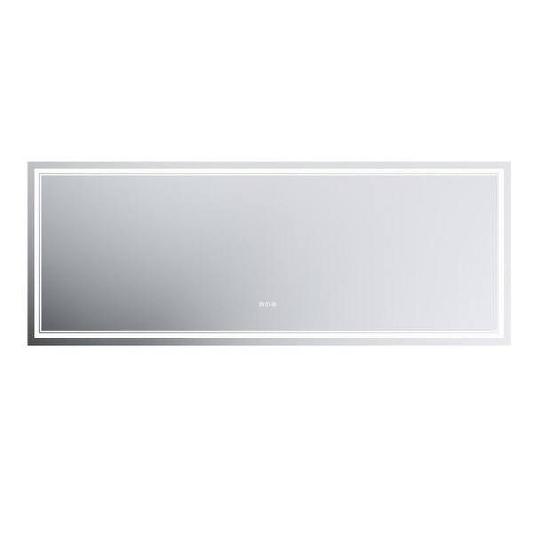 EAKYHOM 84 in. W x 32 in. H Rectangular Frameless Anti-Fog Wall ...