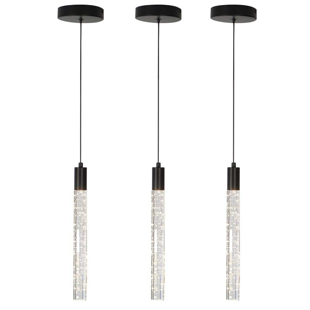 UMEILUCE LED 6-Watt 1-Light Kitchen Island Black Mini- Pendant Light ...