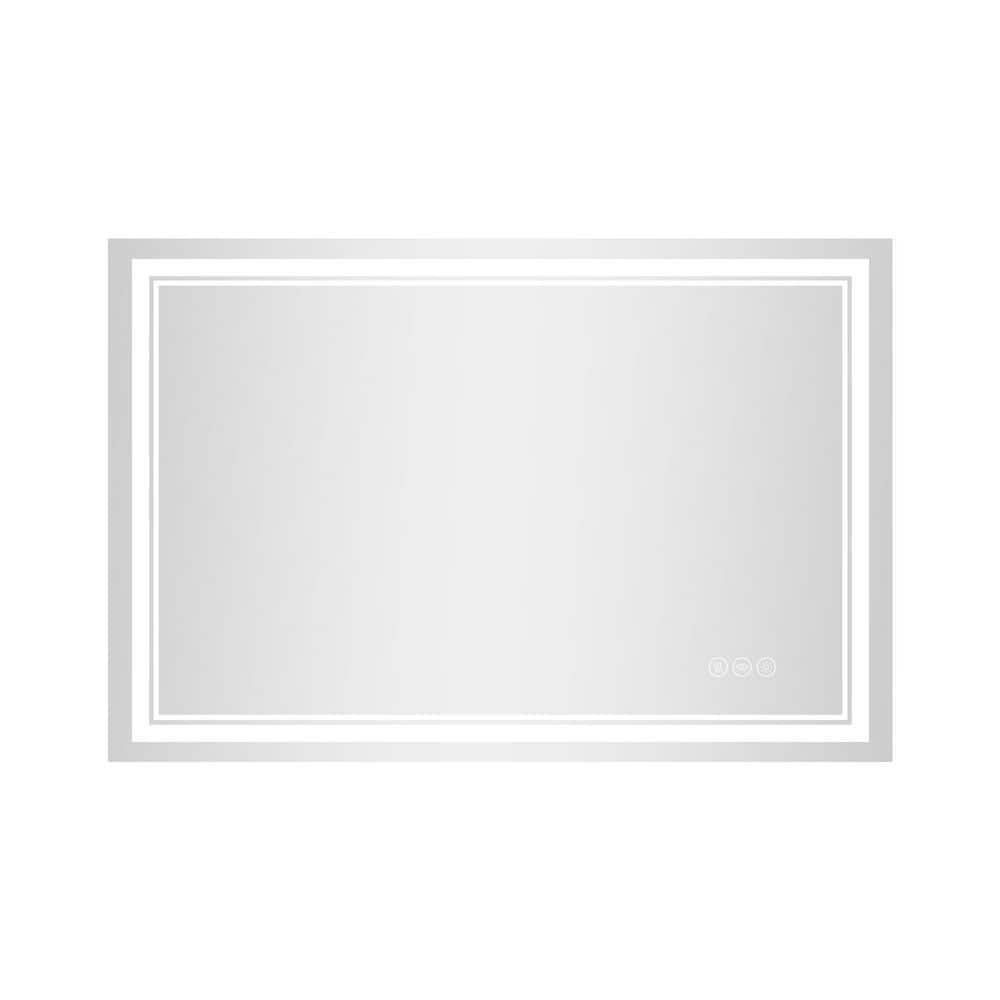 LuxHomez 30 in. W x 40 in. H Rectangular Frameless Anti-Fog Front And ...