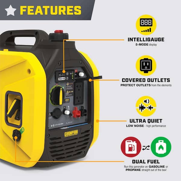 Champion Power Equipment 2500/1850-Watt Recoil Start Gasoline/Propane ...